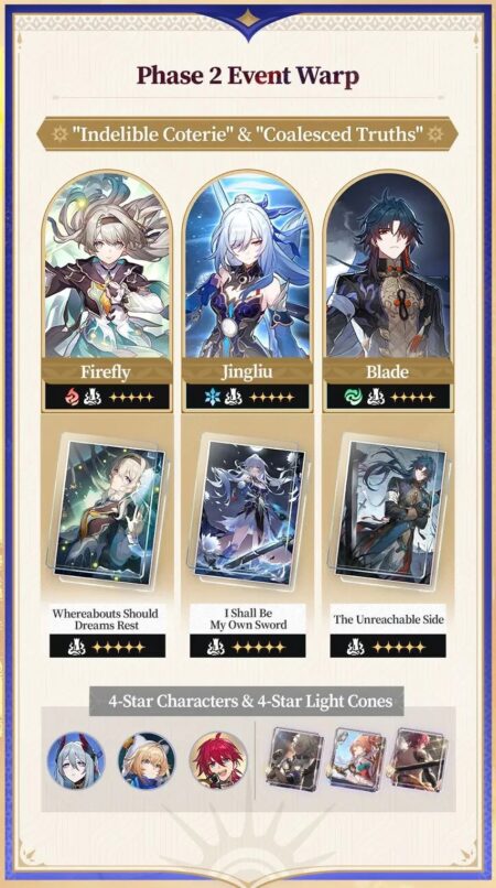 HSR 3.4 Phase 2 Rerun: Firefly, Blade, Jingliu Banners